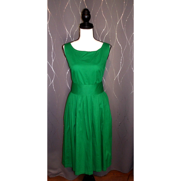 Lindy Bop | Dresses | Lindy Bop Green Midi Length Dress Womens Size 2 ...